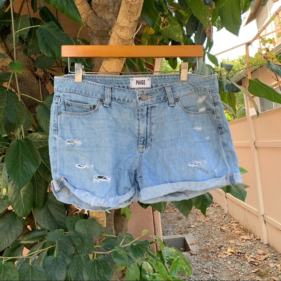 PAIGE | Shorts | Paige Distressed Jean Shorts | Poshmark
